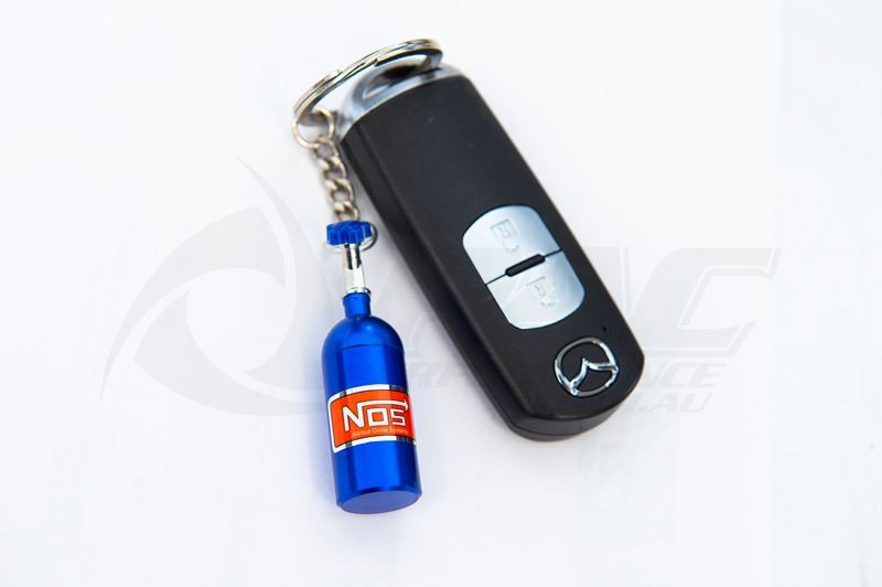 MINIATURE NOS BOTTLE KEYRINGS. Pac Performance Racing NZ